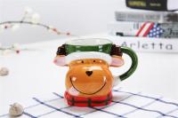 China Ceramic 301ml 400ml 10 Oz Christmas Deer Mug for sale