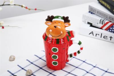 China Cartoon Three Dimensional 400ml Christmas Ceramic Mugs for sale