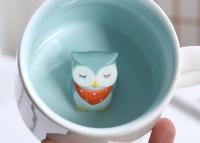 China Creative Animal Head 3D Custom Ceramic Coffee Mugs for sale