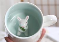 China Dolomite Round 3D Bear Personalised Ceramic Mugs for sale