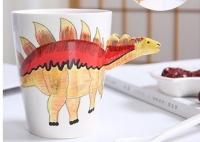 China Stegosaurus Triceratops 9x11cm Hand Painted Ceramic Mugs for sale
