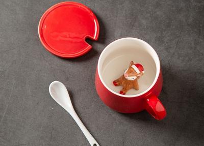 China Cartoon 350CC 3 Dimensional Glazed Pottery Mugs for sale