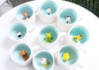 China 13.5x8.5x8cm Single Layer 3D Plain Porcelain Mugs for sale