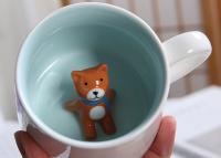 China 3D Creative Animal 13.5x8.5x8cm Personalised Ceramic Mugs for sale