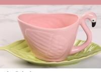 China Ceramic Tableware Animal 130CC Flamingo Tea Set for sale
