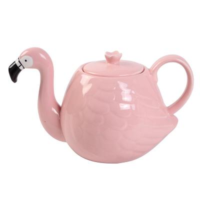 China White Wedding 780ml Pot Flamingo Tea Set for sale