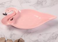 China Hotel Stain Resistant 130ml Plate Flamingo Tea Set for sale