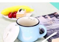 China Mouth Line 150ml 6x7cm Custom Ceramic Travel Mug for sale