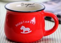 China Simple And Fashionable Ceramic Cups With Customized Patterns And Multi-Color Options for sale