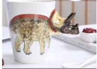 China Stegosaurus Triceratops 9x11cm Hand Painted Ceramic Mugs for sale