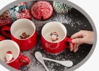 China 350ml 13x9.5x9cm Glaze Christmas Ceramic Mugs for sale