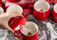 China 350ml 13x9.5x9cm Glaze Christmas Ceramic Mugs for sale