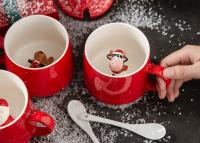 China Supermarket 13 Oz 400CC Christmas Ceramic Mugs for sale
