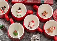 China Glaze 350ml 13x9.5x9cm Christmas Ceramic Mugs for sale