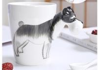 China Handmade Artistic Siberian Husky	3D Ceramic Mugs for sale