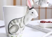 China Cartoon Rabbit Hand Painted 450ml Heat Press Mugs for sale