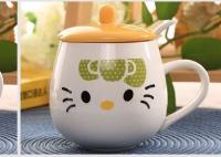 China Stoneware Glazed Hello Kitty Promotional Ceramic Mugs for sale