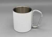 China Stainless Steel Portable 300ml Capacity Custom Camping Mugs With Carabiner Handle for sale