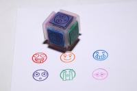 China Six-sided Flat Emoji Stamp, Multi-color Cute Decorative Stamper for sale