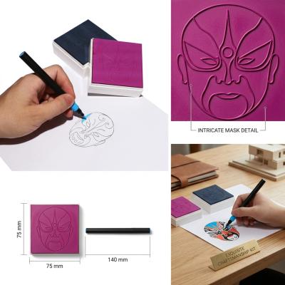 China Wholesale Large Facial Mask Coloring Stamp, Chinese Style Decorative Stamper for sale