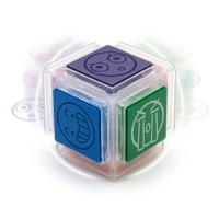 China Wholesale Six-Sided Flat Emoji Stamp, Multi-Color Decorative Stamper for Crafts for sale