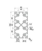 China Standard GB5237-2008 80160 Aluminium Frame Material T Slot Extrusion for Products for sale