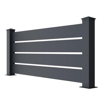 China Outdoor Decorative Panel Polished Aluminum Fence System for Garden Pool Slatted Panels for sale