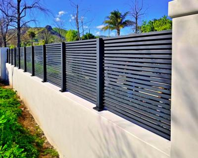 China Outdoor Decorative Yard Aluminum Vertical Tube Fence with Solid Black Powder Coating for sale