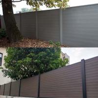 China Outdoor Garden Privacy Aluminum and WPC Panel Fence Wall Door Gate with 0.30mm Thickness for sale