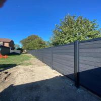 China Outdoor Garden Privacy Aluminum and WPC Panel Fence Wall Door Gate with 0.30mm Thickness for sale