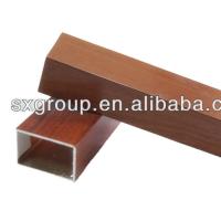 China Wood Color Aluminum Square Tube with Welding Service 1.5x0.75mm Customized Thickness for sale