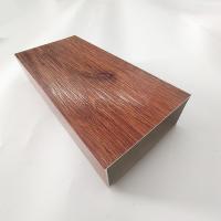 China 5.8-6.0M Length 3D Wood Grain Aluminium Extrusion Profiles for Windows Doors Pergola Floor for sale
