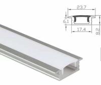 China T3-T8 Temper Aluminium Profile For Led Lighting Strip Slim Recessed Aluminum 1m 2m 3m for sale