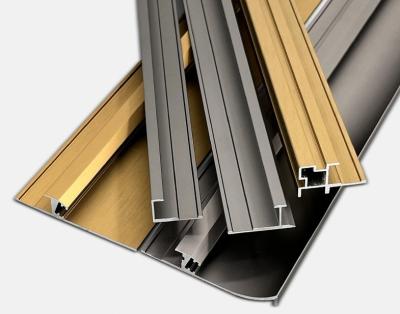 China Gold and Black Aluminium Decor Profiles for Sliding Door Frame and Cabinet Versatile for sale