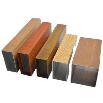 China Competitive Custom Square Aluminum Wooden Grain Transfer Profiles from Top 10 Shengxin for sale