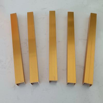 China Polished Golden Aluminium U Channel for 6063-T5 Aluminum Frame Manufacture Profiles for sale