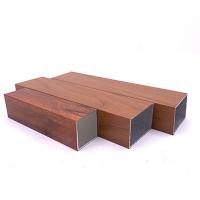 China Rustic Finished Aluminum Square Hollow Tube for Wood Grain Printed Office Partition for sale