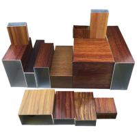 China Rustic Finished Aluminum Square Hollow Tube for Wood Grain Printed Office Partition for sale