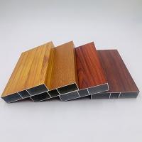 China Rustic Finished Aluminum Square Hollow Tube for Wood Grain Printed Office Partition for sale