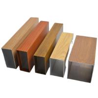China Rustic Finished Aluminum Square Hollow Tube for Wood Grain Printed Office Partition for sale