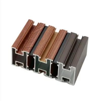 China Wooden Grain Transfter Aluminium Profiles for Glass Doors in Custom Sizes and Designs for sale