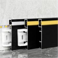 China Modern Apartment Black Aluminum Skirting Profiles with Led Lights GB5237-2008 Standard for sale