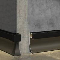China Aluminium Alloy Profile Black Skirting Board with LED Wall Aluminium Skirting Profile for sale
