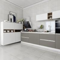 China Contemporary European Style Aluminium Profile Kitchen Cabinet with Luxury White Finish for sale