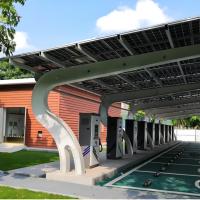China SP-1 Aluminum Solar Carport System with 60 m/s Wind Resistance and 1.4 kN/m² Snow Load Capacity for EV Charging for sale