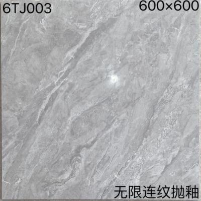 China Polished Porcelain Floor Tiles Stain Resistant Grey Sparkle 600x600mm Low Water Absorption for sale