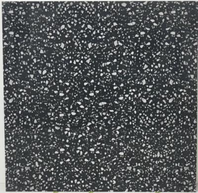 China Glazed Terrazzo Porcelain Tile 600x600mm White Gray Beige Black 9mm Thickness for sale