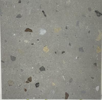 China Polished Terrazzo Porcelain Tile Dark Grey 600x600mm 9mm Thickness Cracking Resistant for sale