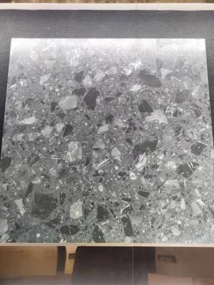 China Anti Scratch Terrazzo Porcelain Tile 600x600mm 9mm White Gray Beige Black Glazed Polished for sale