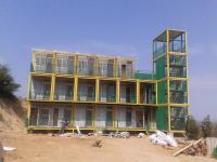 China Galvanized Prefab Container House with Glass Wool Panels for sale